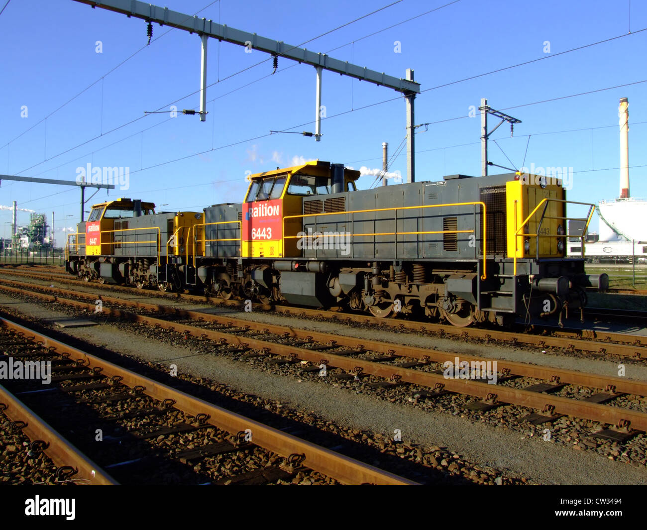 Railion Diesel train at Port of Rotterdam Stock Photo - Alamy