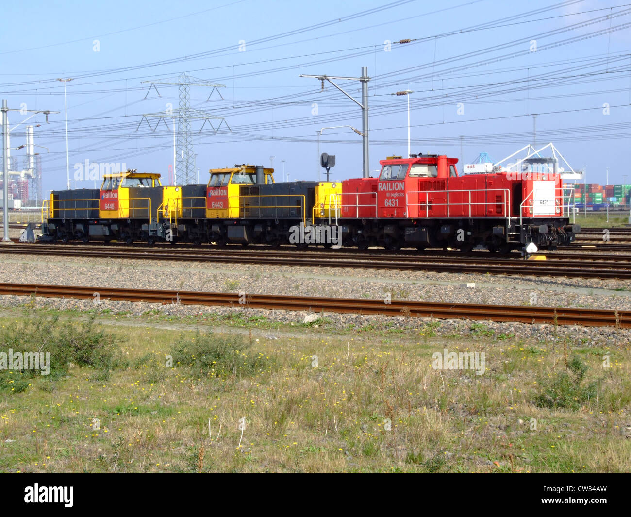 Railion Diesel train at Port of Rotterdam Stock Photo - Alamy