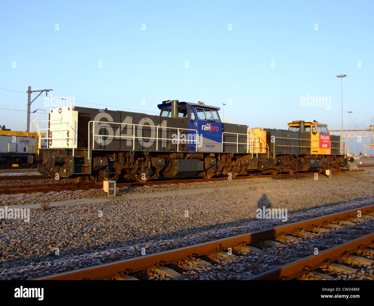 Railion Diesel train at Port of Rotterdam Stock Photo - Alamy
