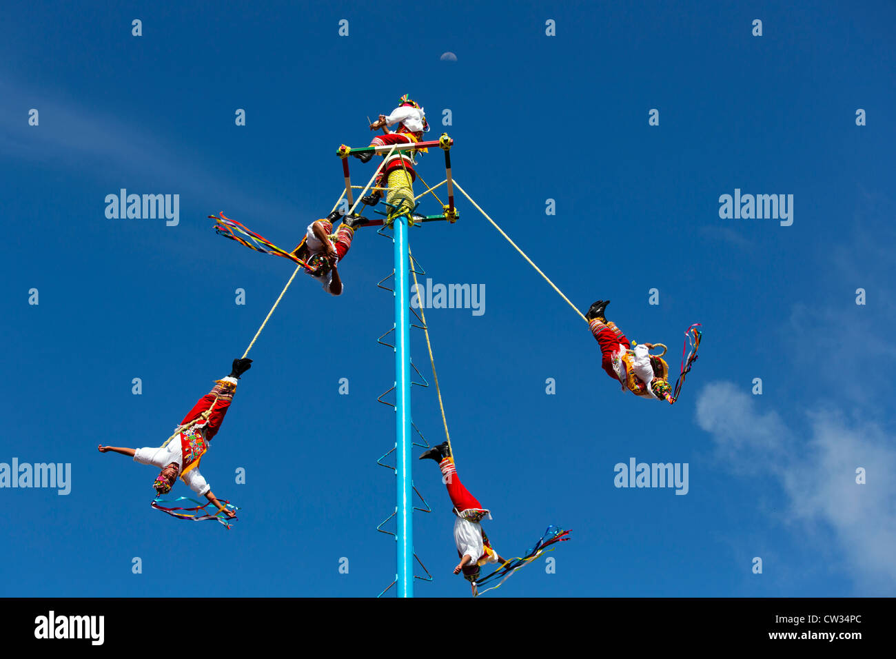 Mexico,Quintana Roo,Playa del Carmen, flying voladores Stock Photo - Alamy