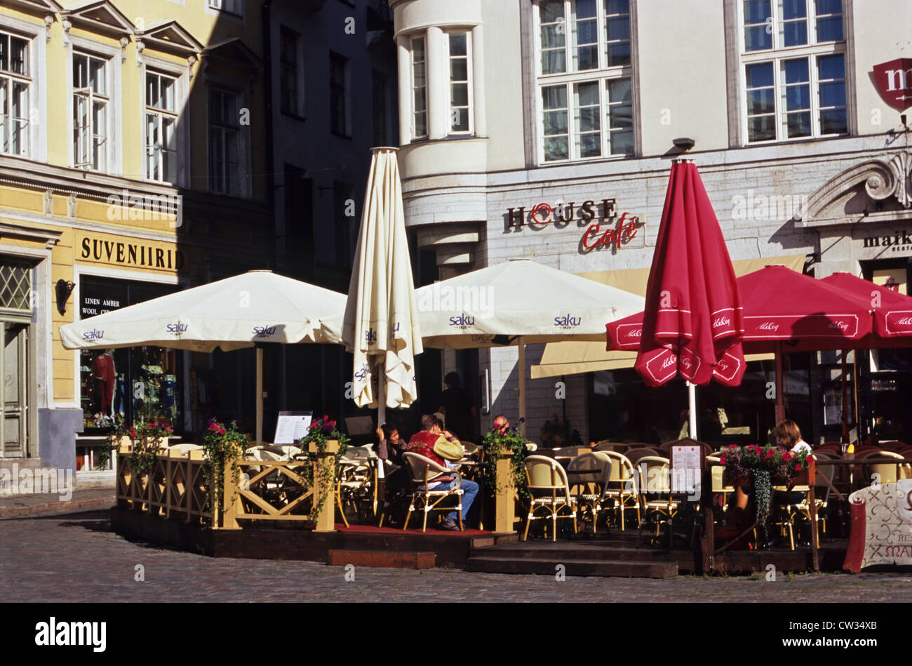 Cafe in Old Town Square, Tallinn, Estonia Stock Photo - Alamy