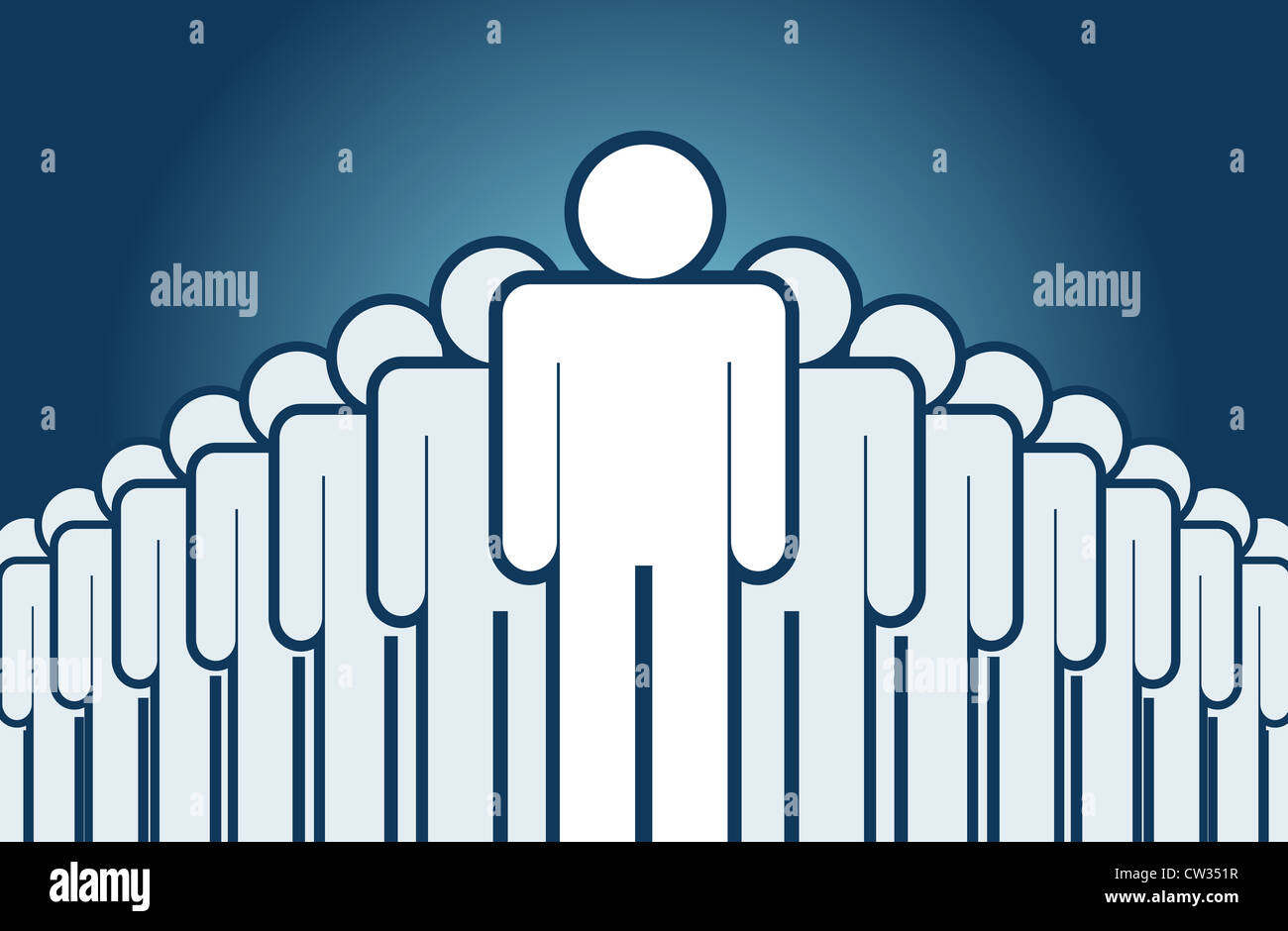 One figure at the front leading other figures behind him Stock Photo ...