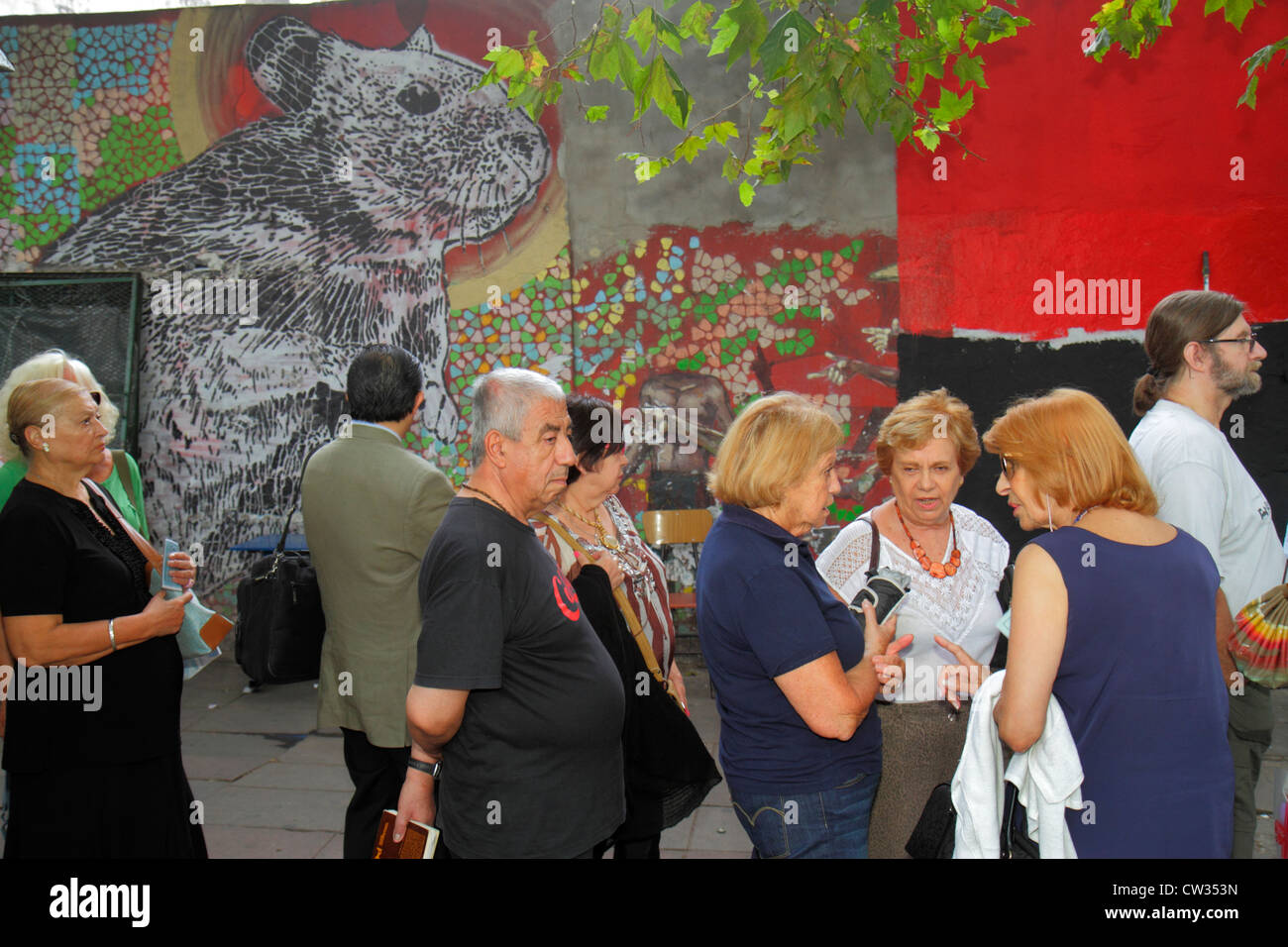 Buenos Aires Argentina,Avenida Rivadavia,street,sidewalk,mural,painting ...