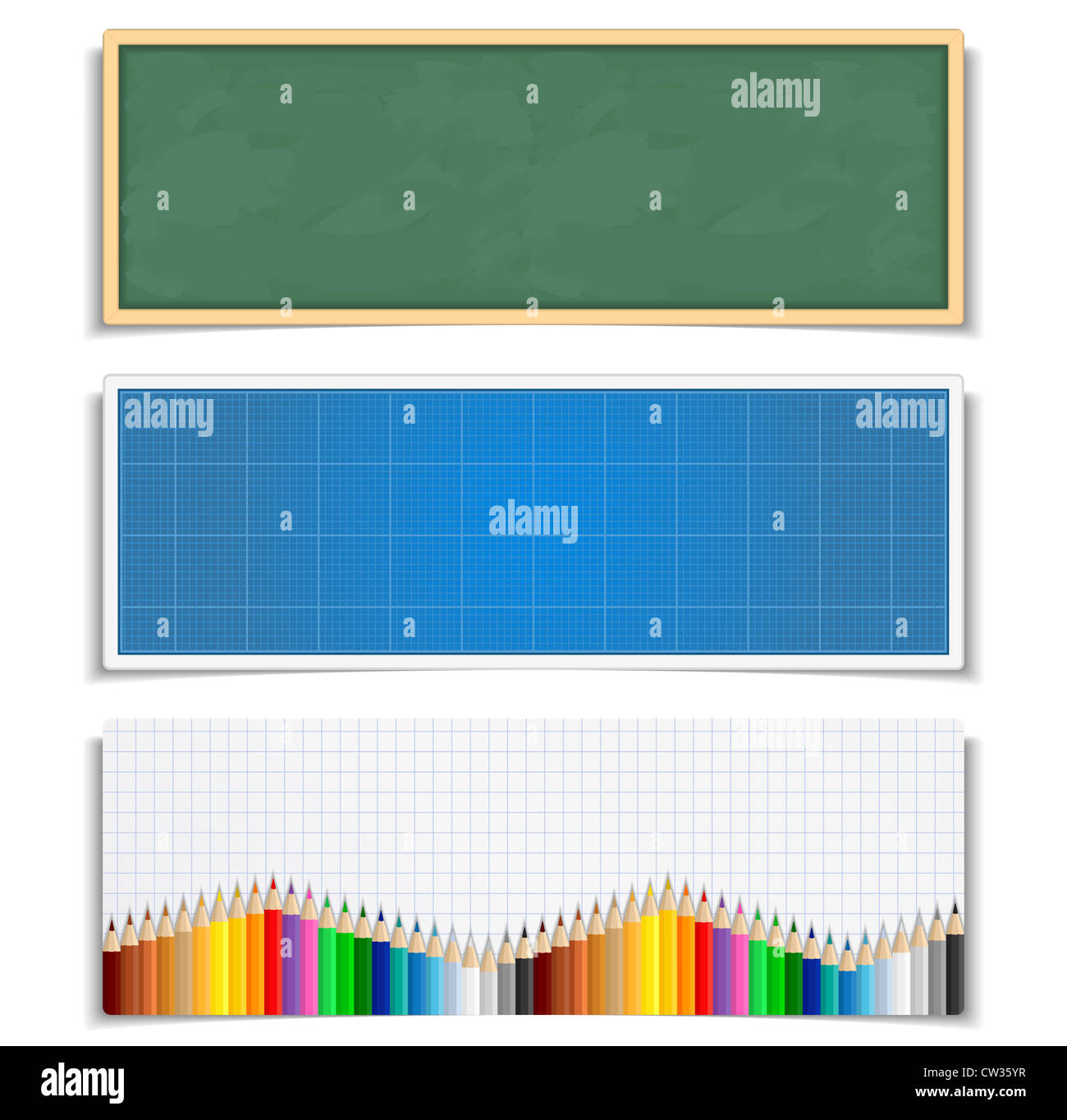 Set education banners paper hi-res stock photography and images - Alamy