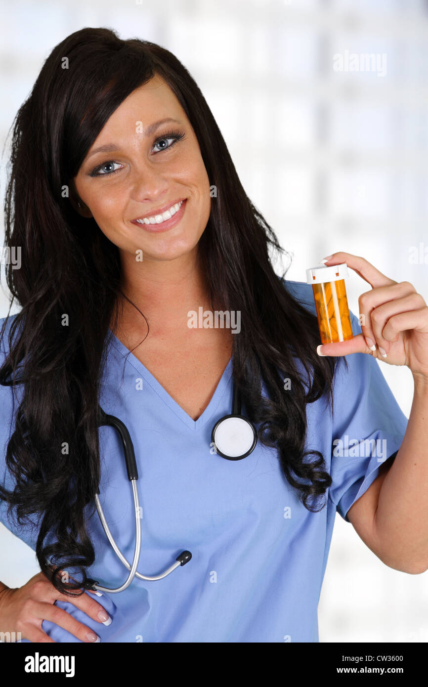 Young female nurse working in a hospital Stock Photo - Alamy