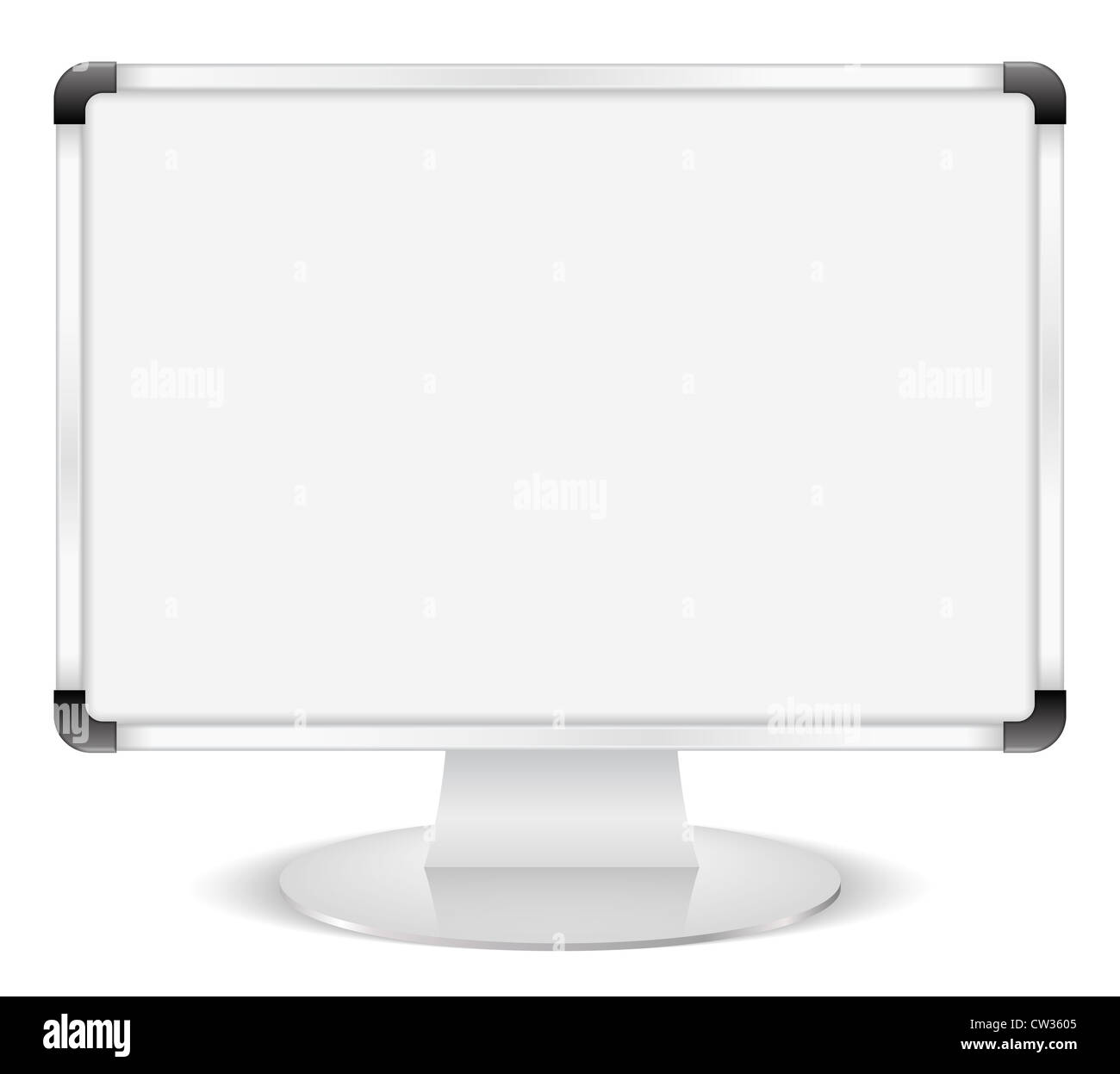Computer monitor with whiteboard instead of screen, e-learning concept ...