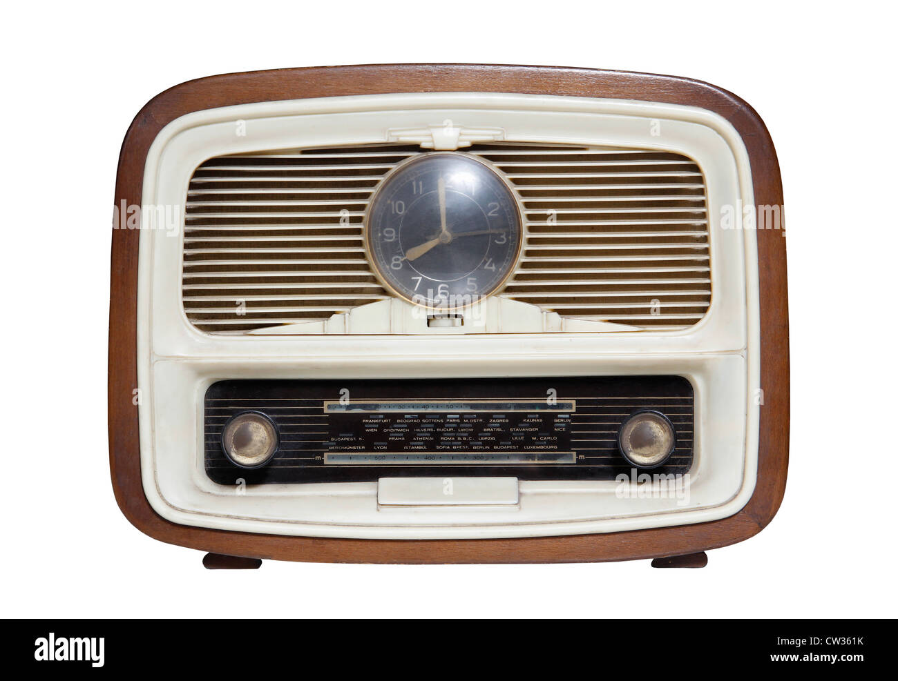 vintage radio isolated on the white background Stock Photo - Alamy