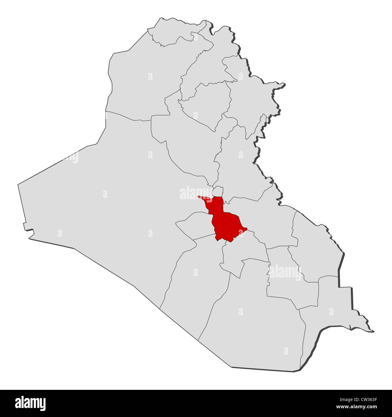 Political map of Iraq with the several governorates where Babil is ...