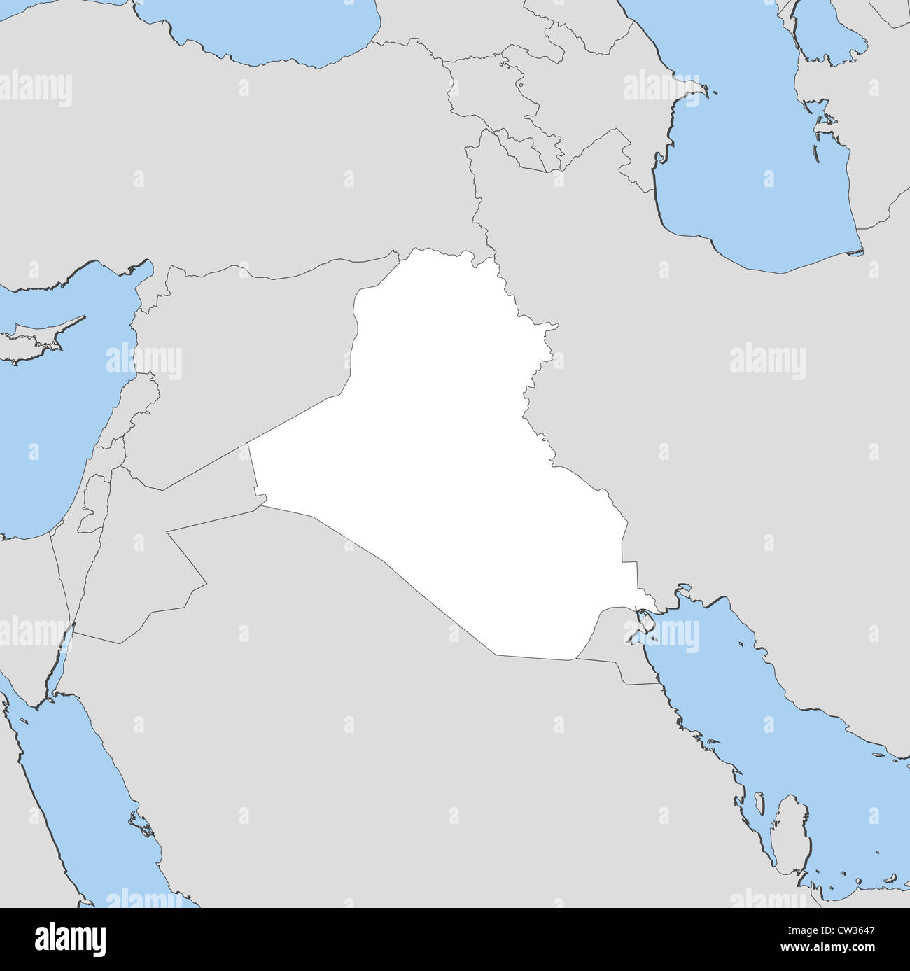 Political map of Iraq with the several governorates Stock Photo - Alamy