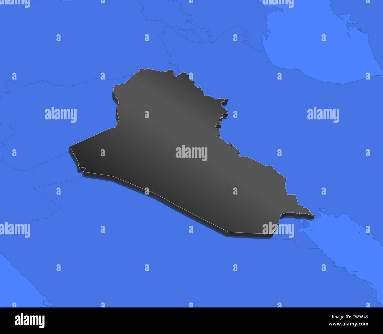 Political map of Iraq with the several governorates Stock Photo - Alamy