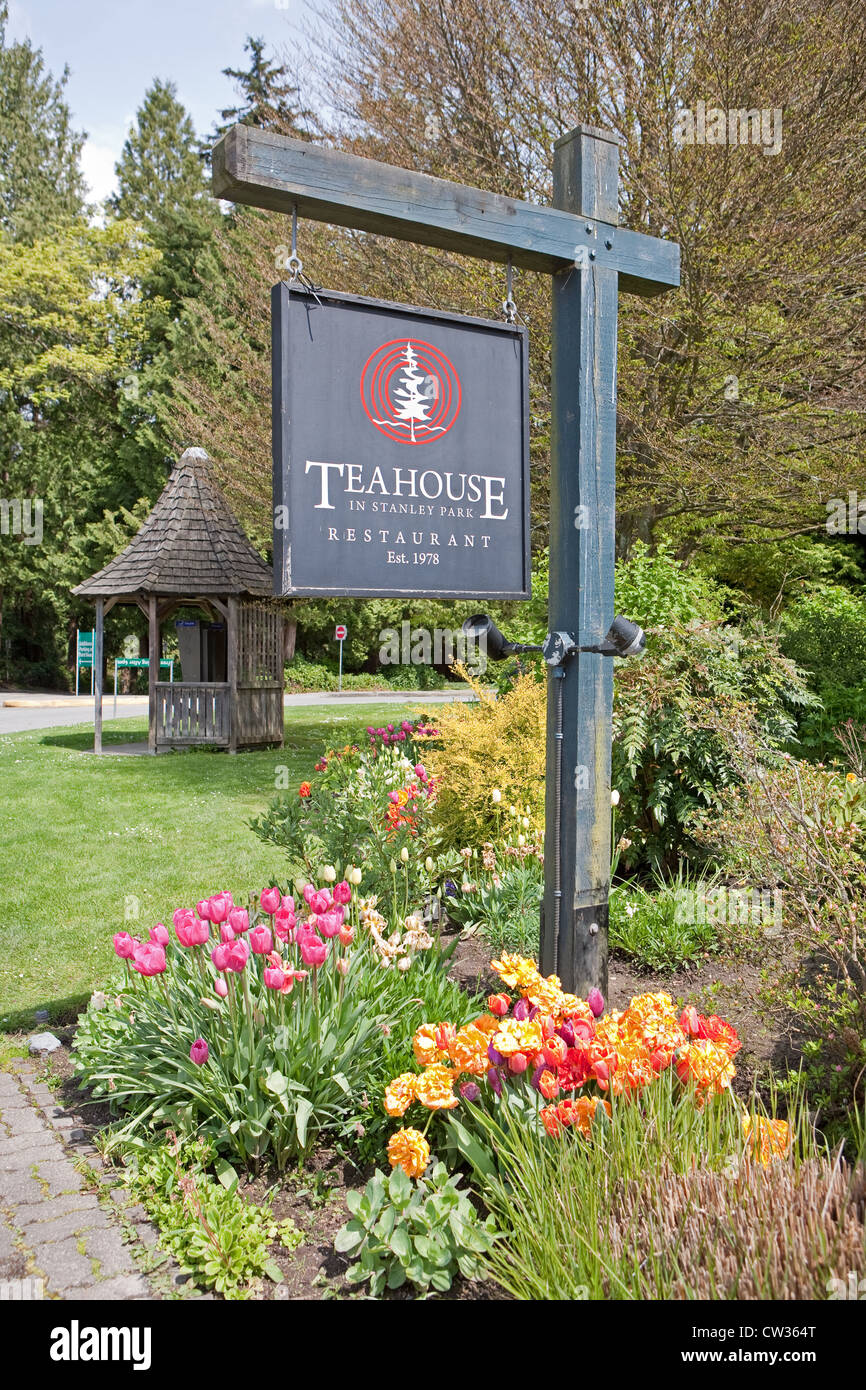 Tea house sign in Stanley Park Vancouver British Columbia 2012 Stock ...