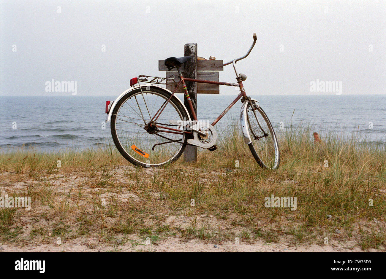 Bicycle on the beach, Sweden Stock Photo - Alamy