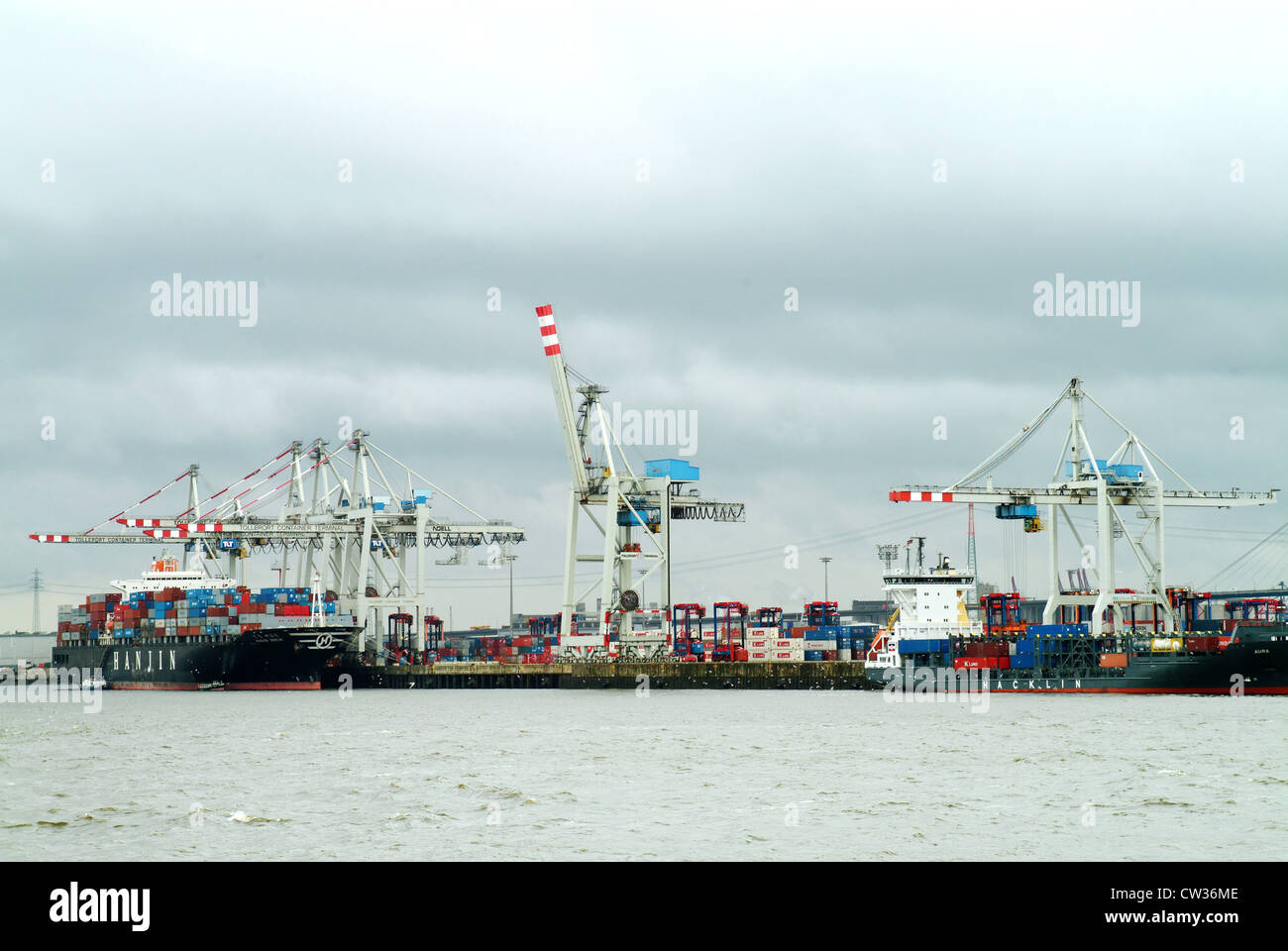 Hamburg, Tollerort Container Terminal Stock Photo - Alamy