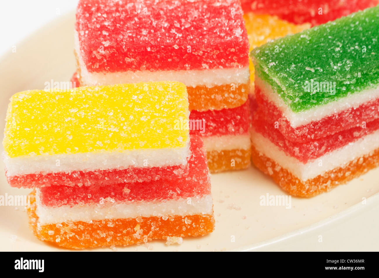Different fruit-paste candies on a small plate Stock Photo - Alamy