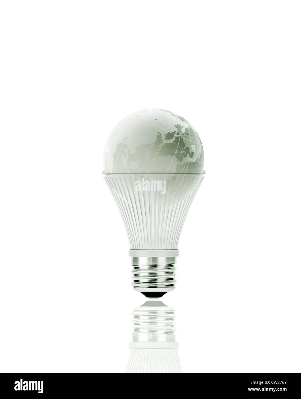 LED Light bulb and Globe Stock Photo - Alamy