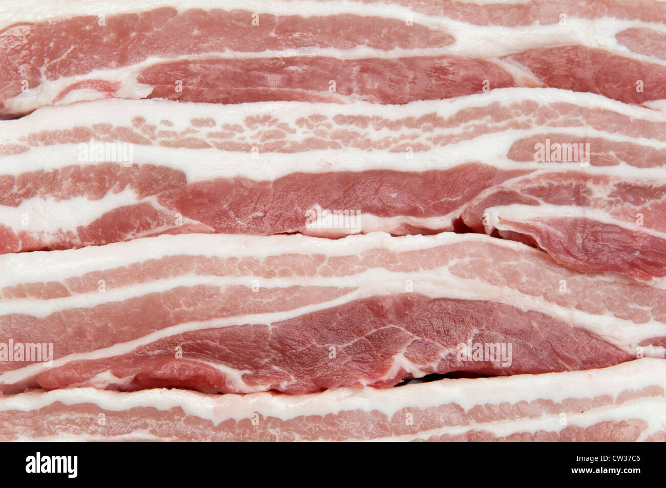 Rindless belly pork slices Stock Photo - Alamy