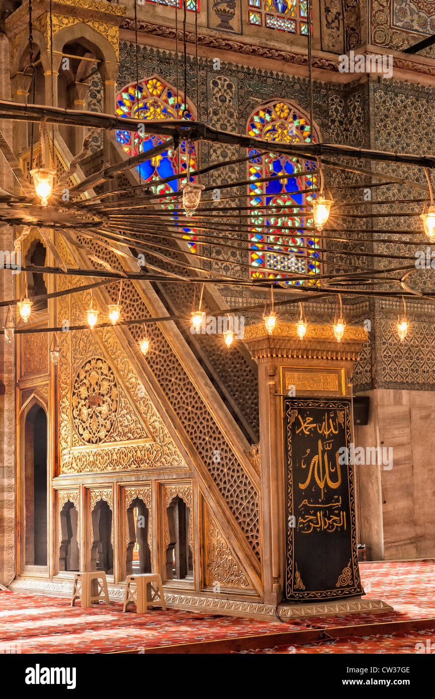 Sultan Ahmed Mosque or Blue Mosque, Minbar, Istanbul, Turkey Stock ...