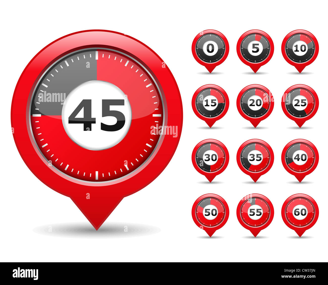 Red clock dial hi-res stock photography and images - Alamy