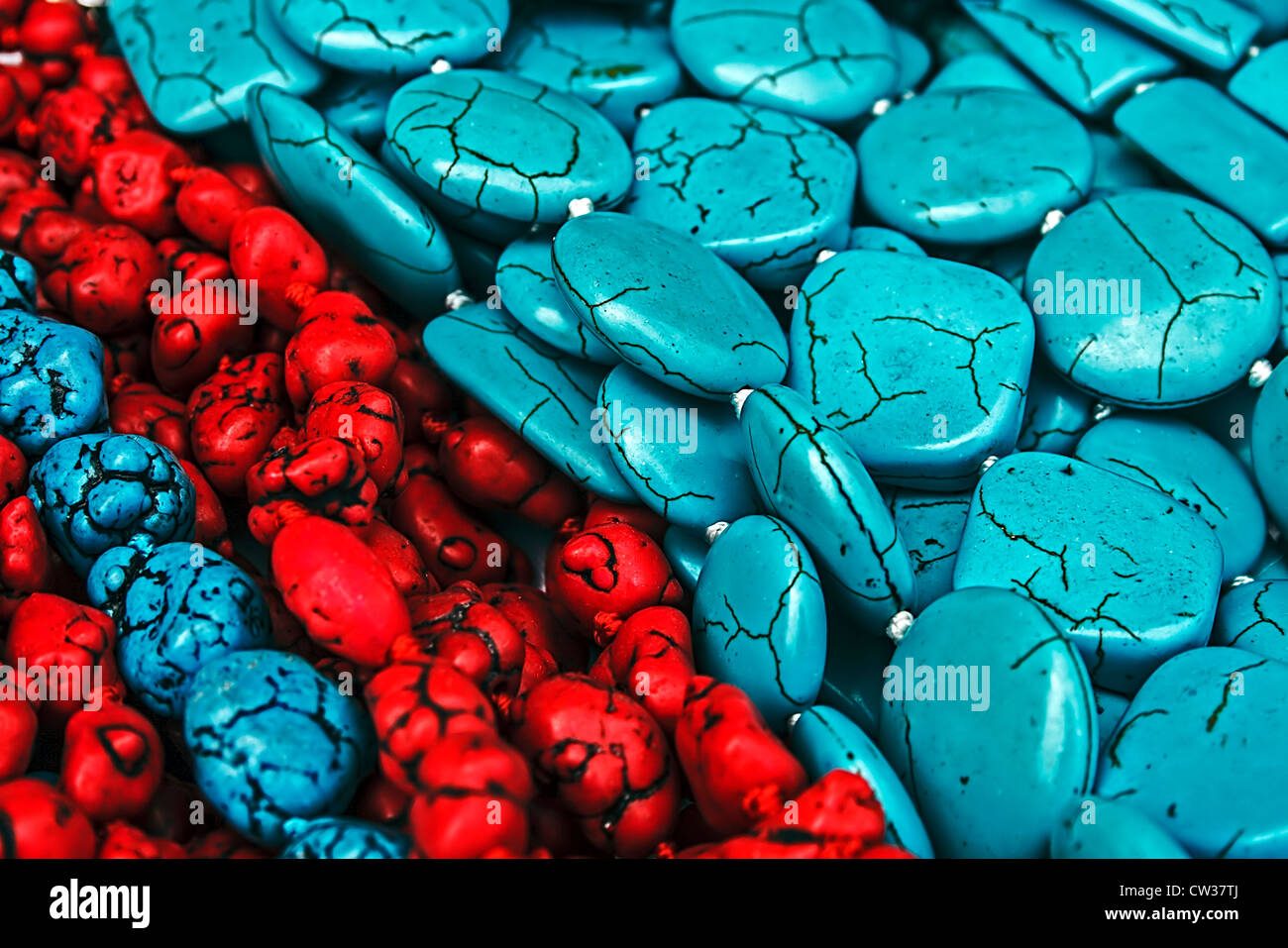 Different colored trinkets displayed in the waiting customers Stock ...