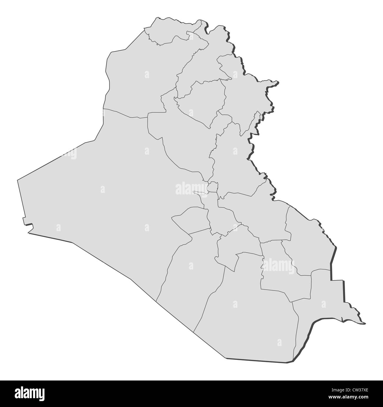 Political map of Iraq with the several governorates Stock Photo - Alamy