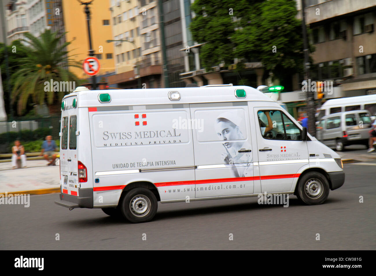 Buenos Aires Argentina,Avenida de Mayo,street scene,ambulance,emergency ...