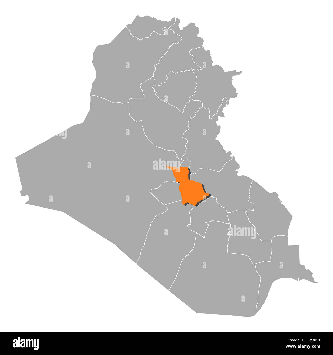 Political map of Iraq with the several governorates where Babil is ...