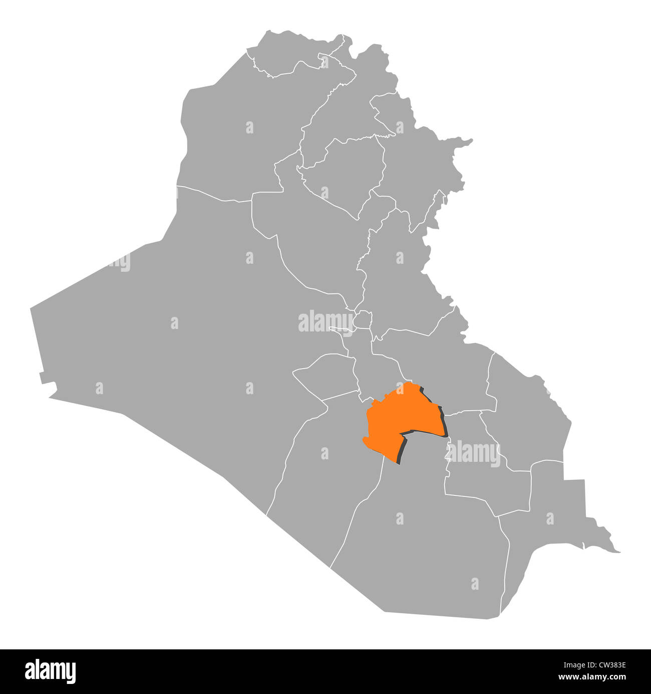 Political map of Iraq with the several governorates where Al-Qadisiyyah ...