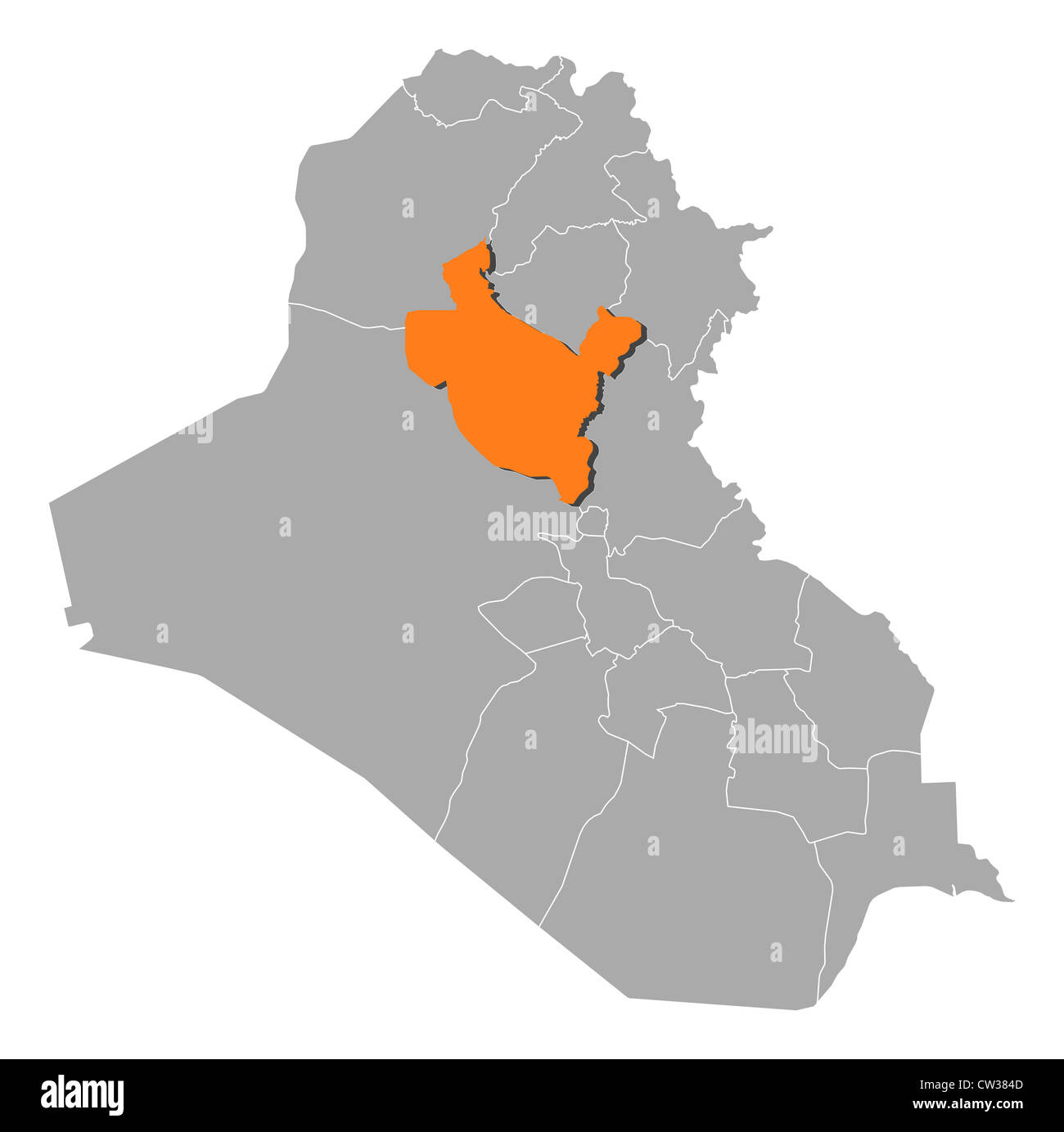 Political map of Iraq with the several governorates where Salah ad Din ...