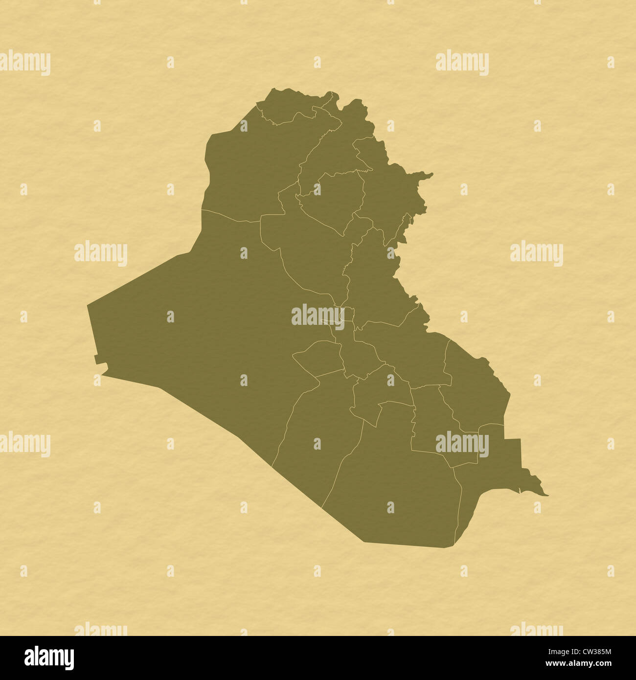 Political map of Iraq with the several governorates Stock Photo - Alamy
