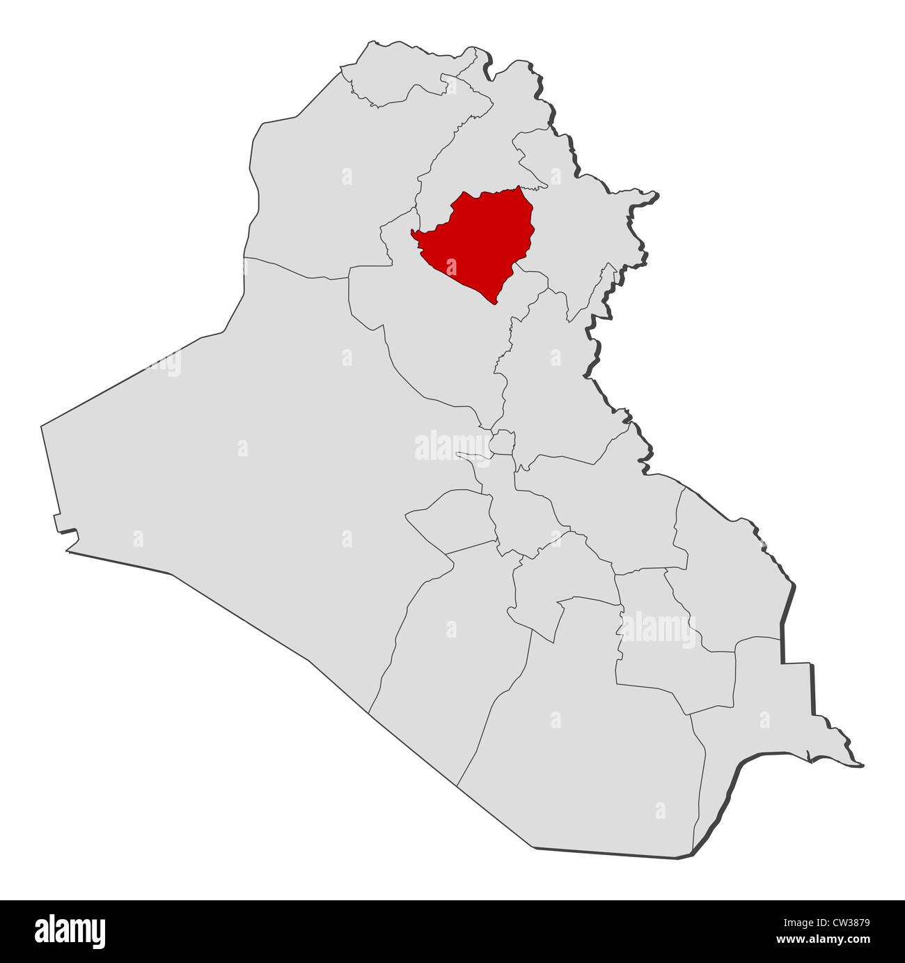 Political map of Iraq with the several governorates where Kirkuk is ...