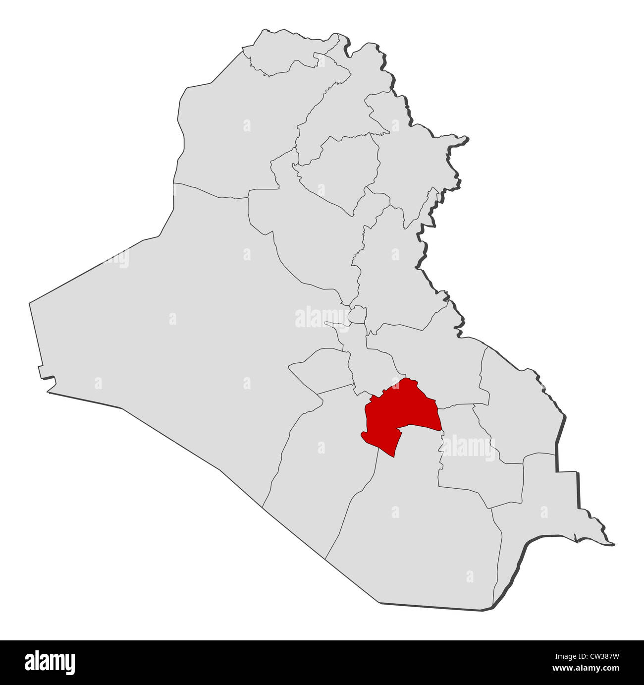 Political map of Iraq with the several governorates where Al-Qadisiyyah ...