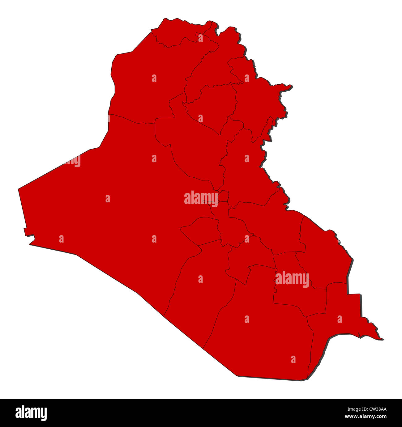 Political map of Iraq with the several governorates Stock Photo - Alamy