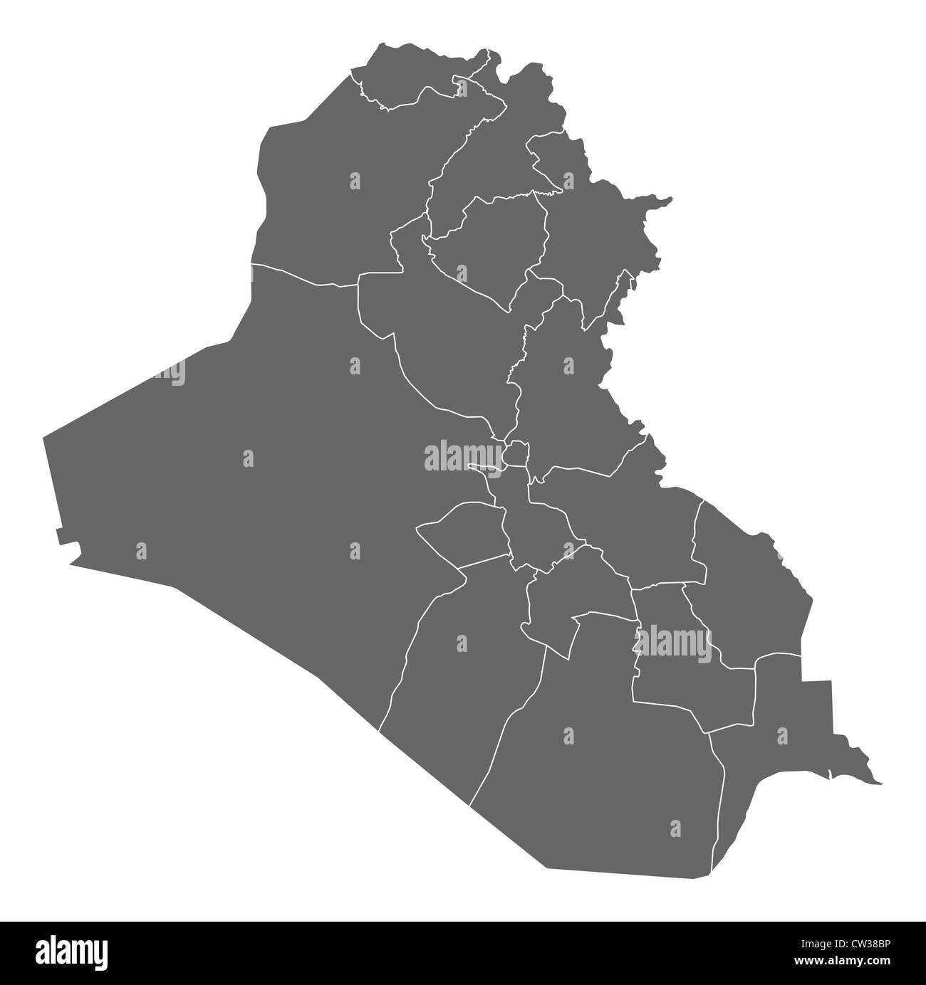 Political map of Iraq with the several governorates Stock Photo - Alamy
