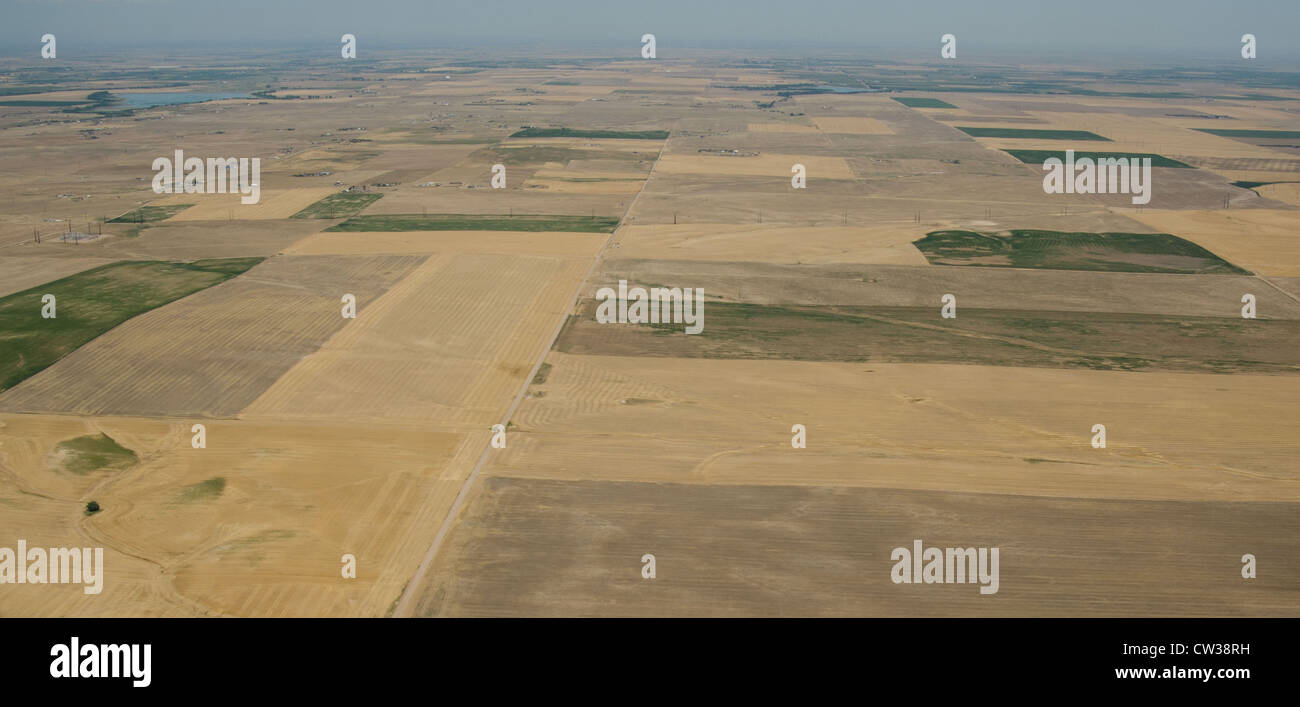 Aerial views of drought affected Colorado farm lands July 21,2012 east ...