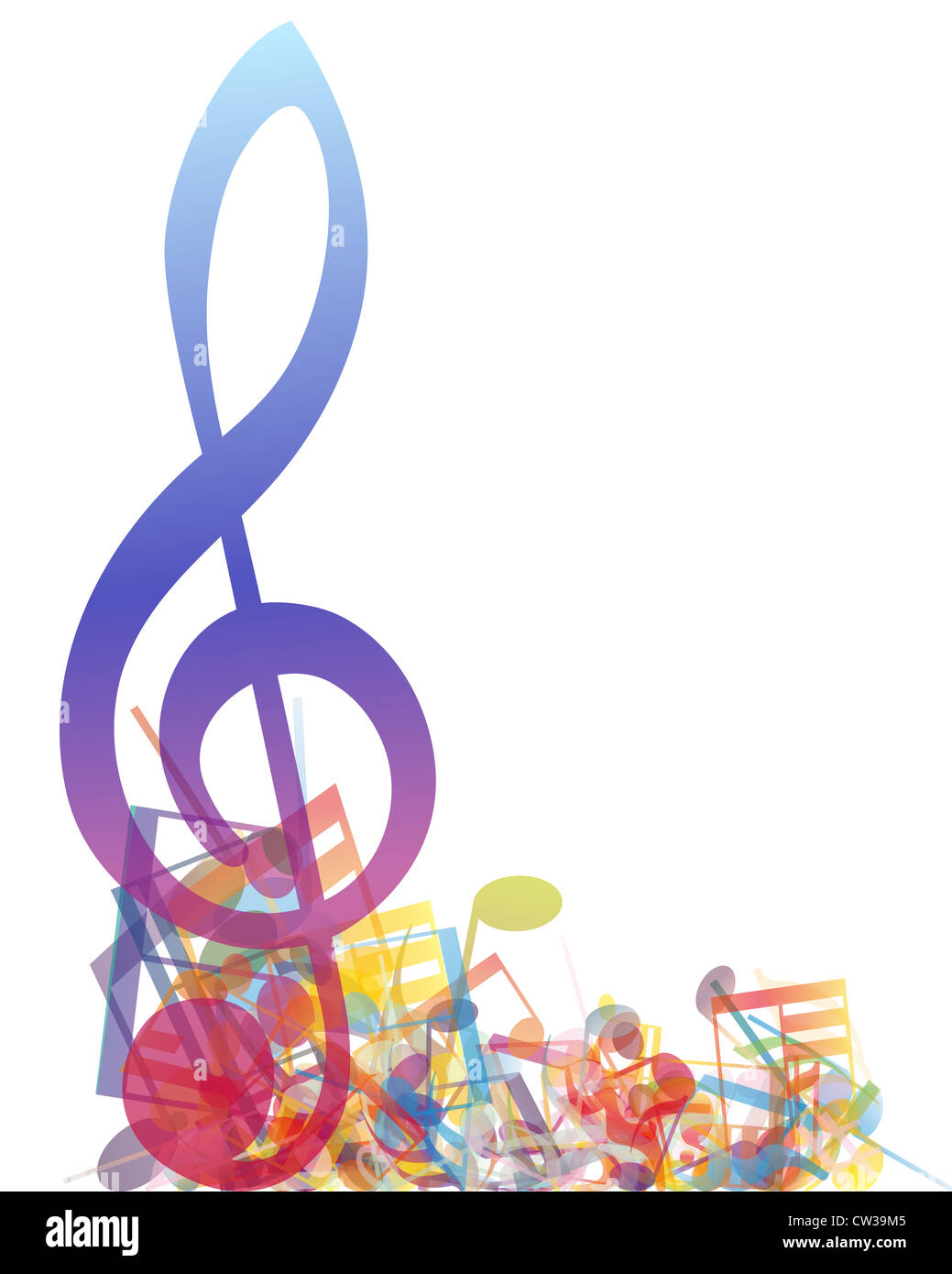 Multicolour musical notes staff background. Vector illustration Stock ...