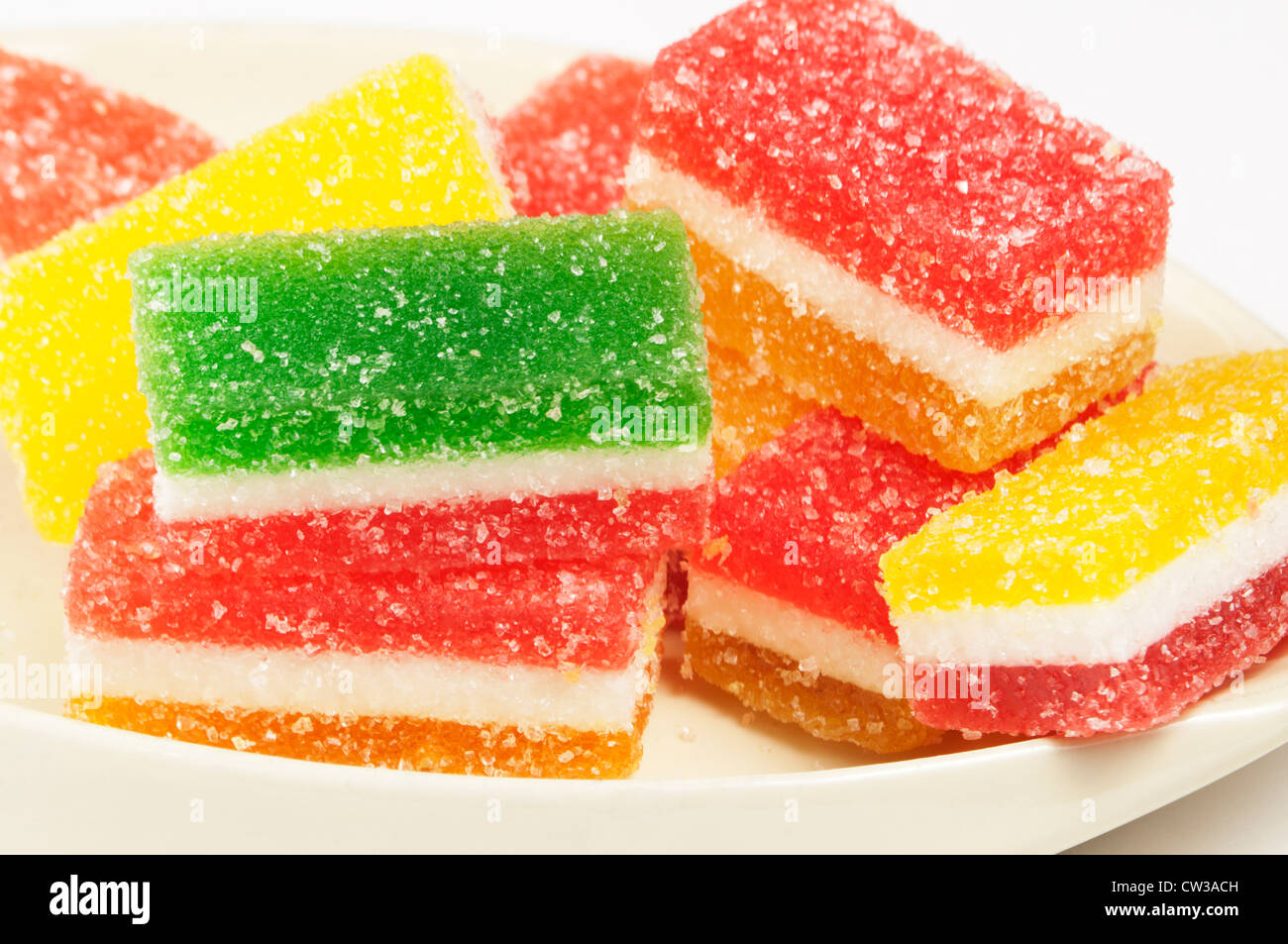 Different fruit-paste candies on a small plate Stock Photo - Alamy