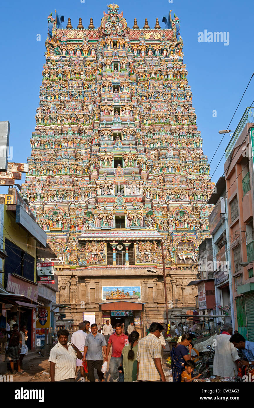 Sri Meenakshi temple. Madurai. Tamil Nadu. India Stock Photo - Alamy