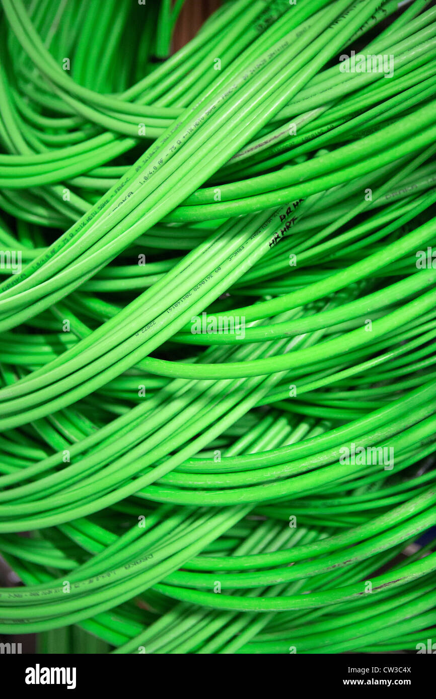 cables in television studio Stock Photo - Alamy