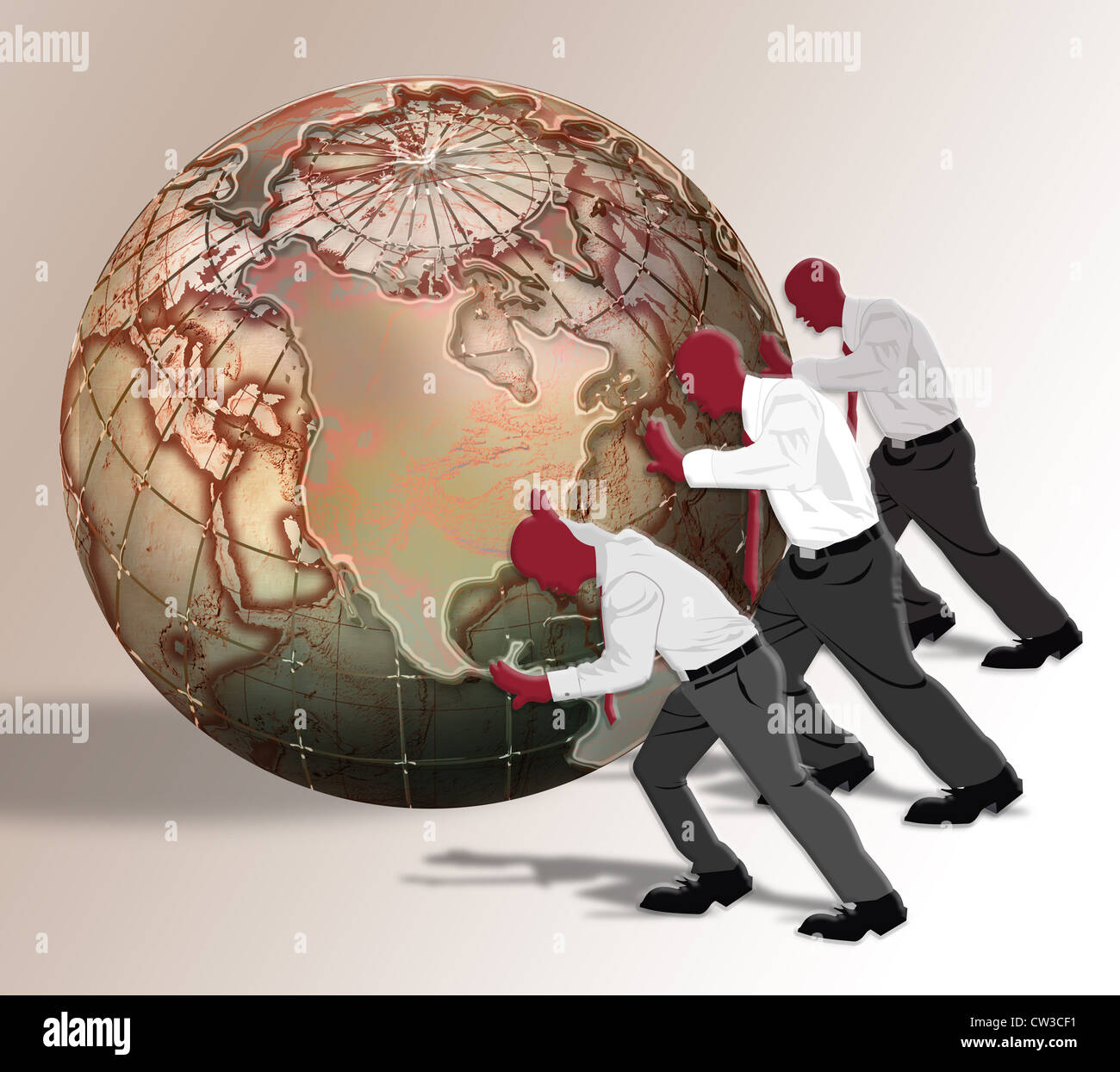 Pushing The World Stock Photo - Alamy