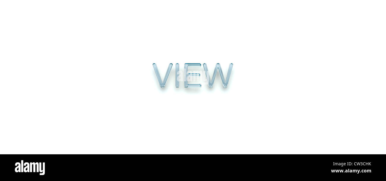 3D Key Word "VIEW" Glass Style Stock Photo - Alamy