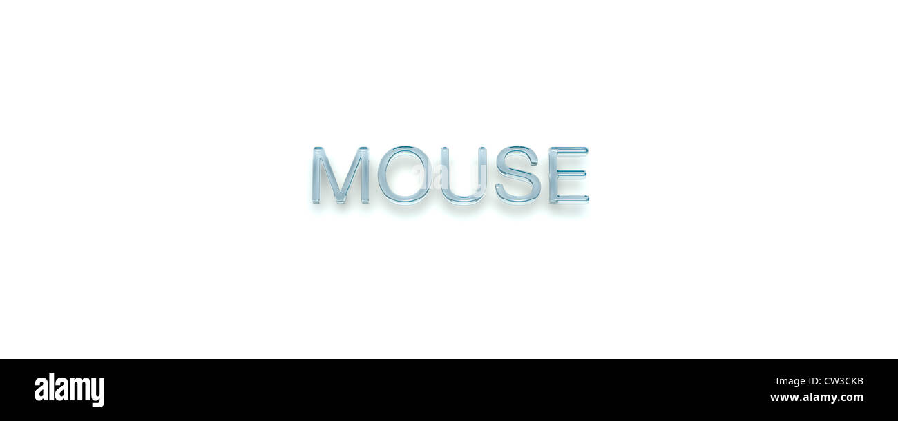 3D Key Word "MOUSE" Glass Style Stock Photo - Alamy