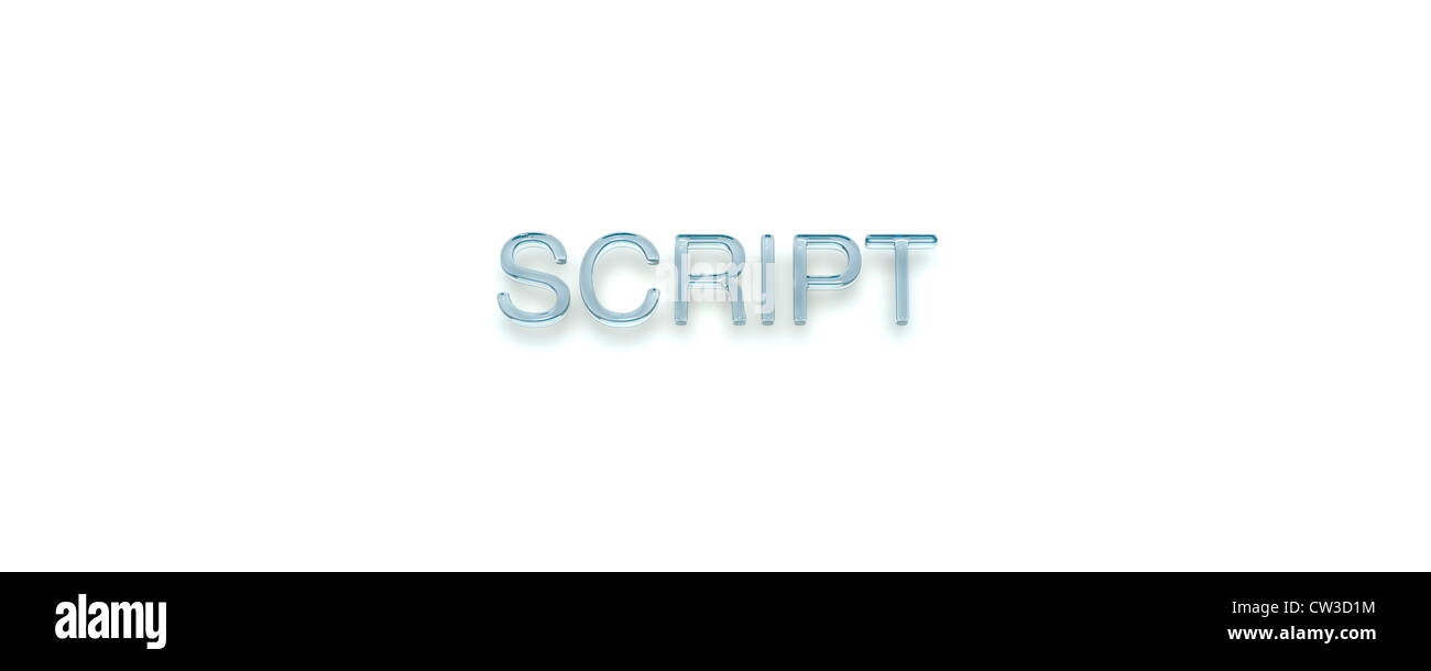 3D Key Word "SCRIPT" Glass Style Stock Photo - Alamy