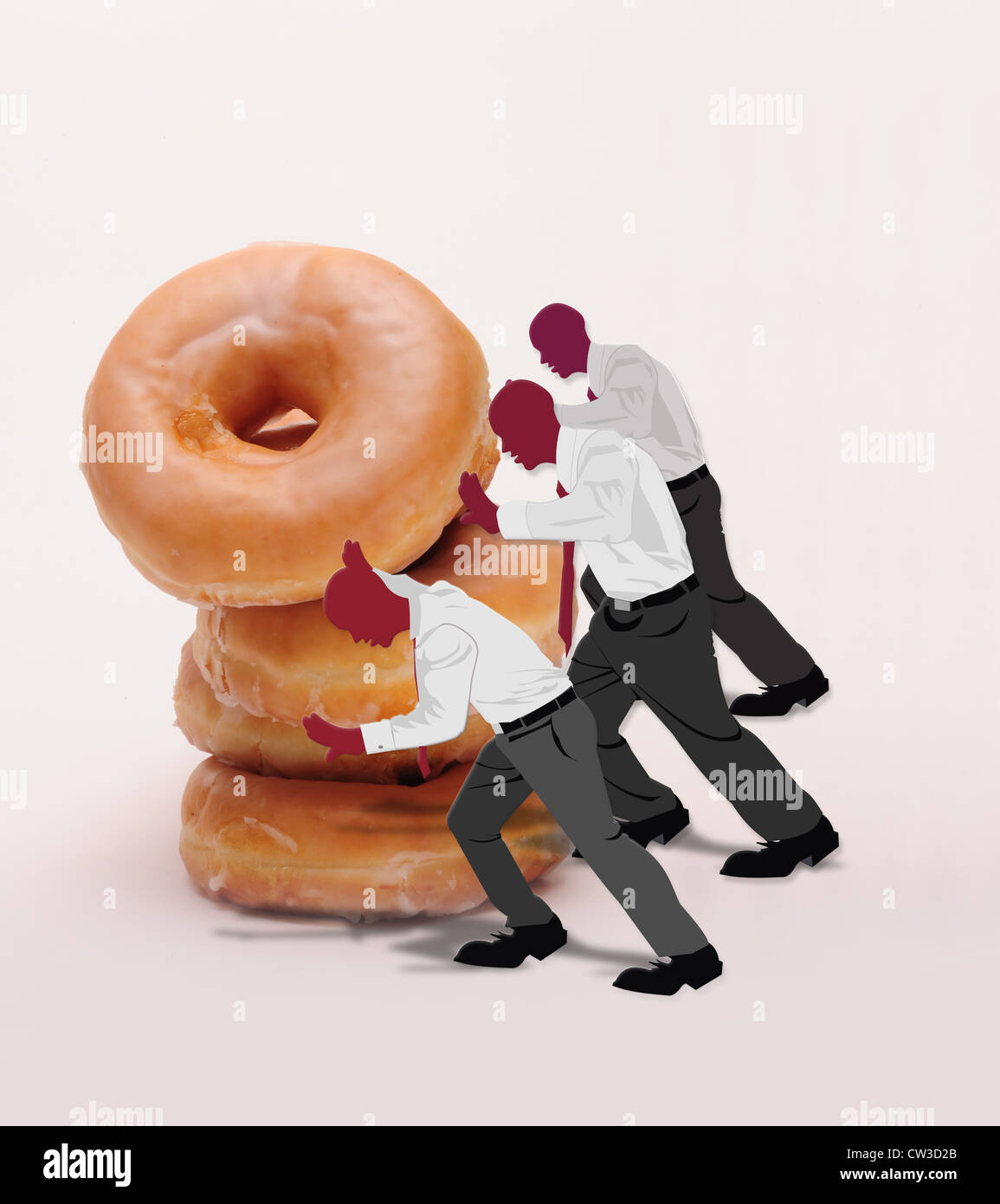 Pushing Sugar Glazed Donuts Stock Photo - Alamy