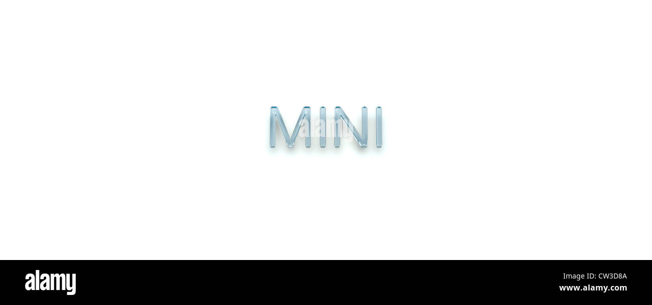 3D Key Word "MINI" Glass Style Stock Photo - Alamy
