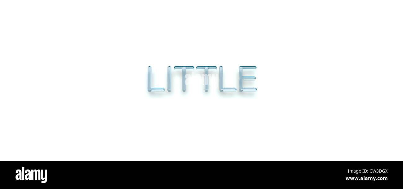 3D Key Word "LITTLE" Glass Style Stock Photo - Alamy