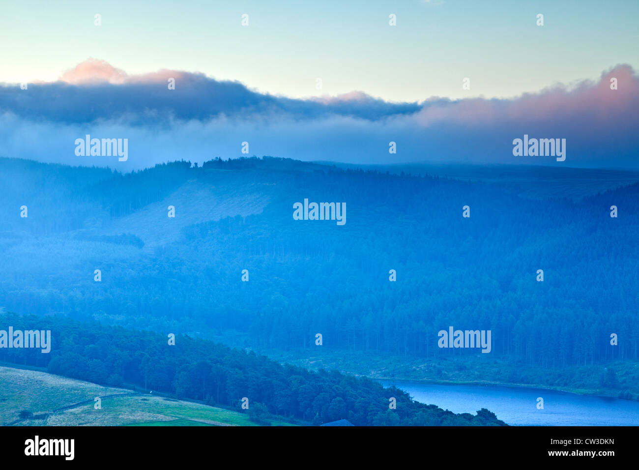 Misty Dawn over Macclesfield Forest Stock Photo - Alamy