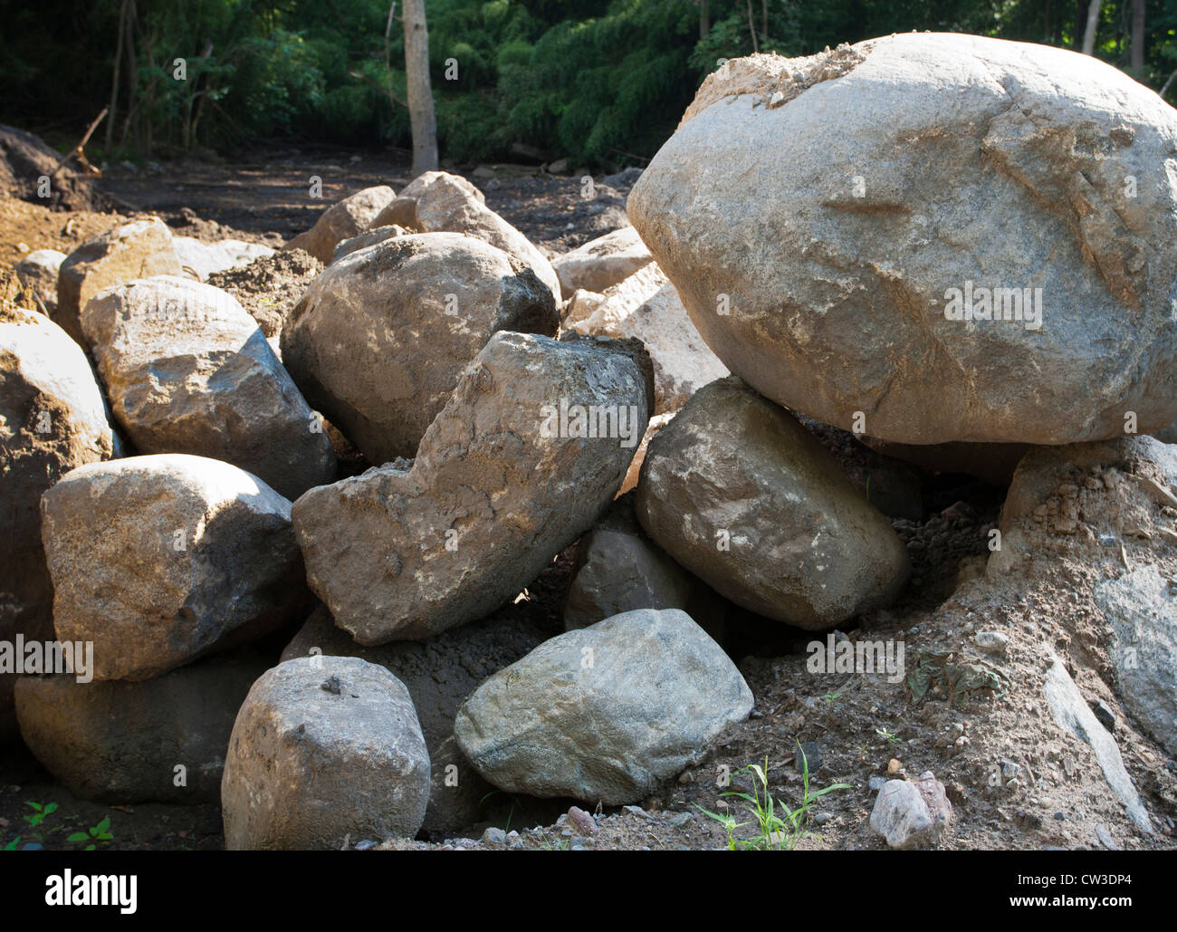 Boulders at a construction site Stock Photo - Alamy
