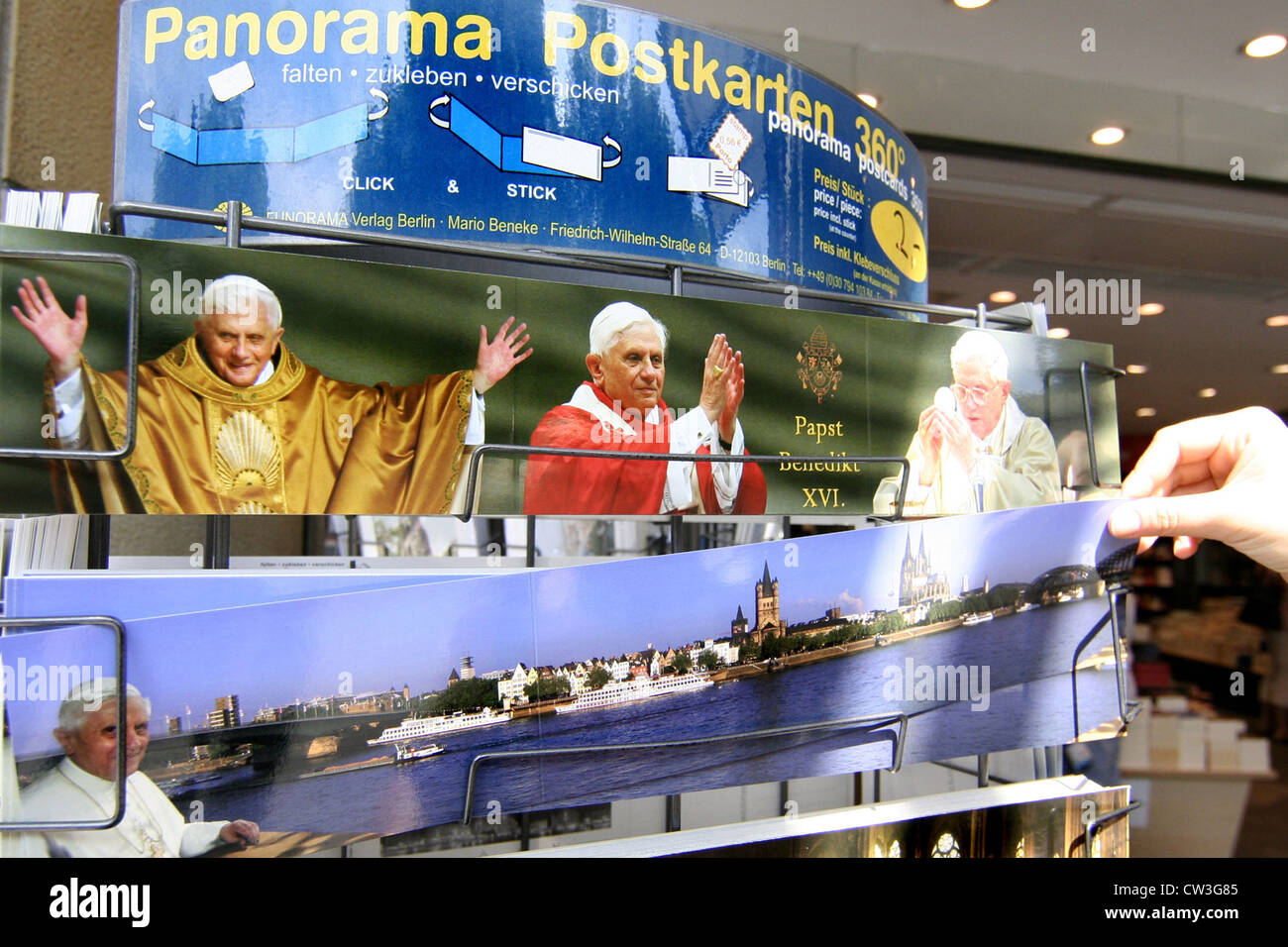 Panoramic postcards of Pope Benedict XVI Stock Photo - Alamy