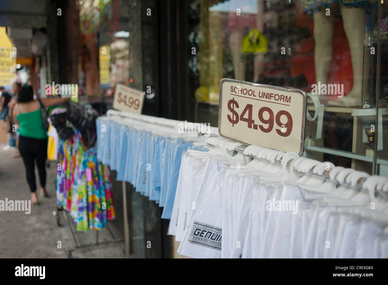 School uniforms for back-to-school are displayed outside of a store in ...