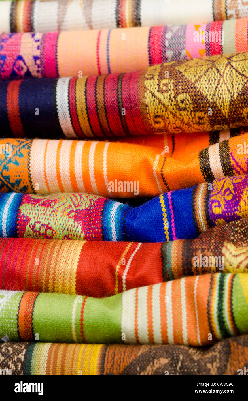 Ecuador, Quito area, Otavalo Handicraft Market. Traditional souvenir ...